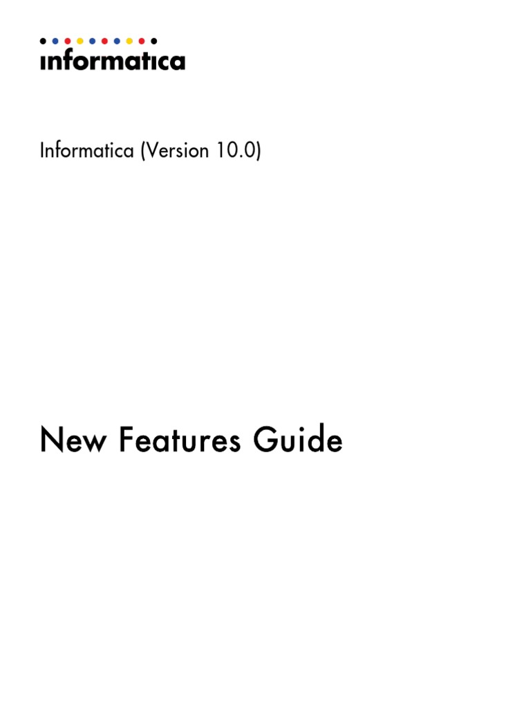 New Features Guide: Informatica (Version 10.0) | PDF | Apache Hadoop ...