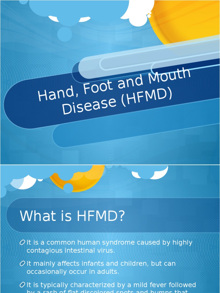Hand, F Oot and Mouth Disease (HFMD) | Download Free PDF | Diseases And ...