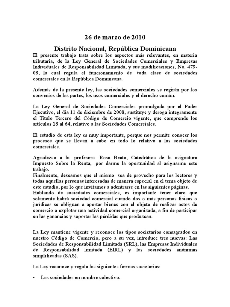 Ley 479-08 | Descargar gratis PDF | Liquidación | Compañía de ...