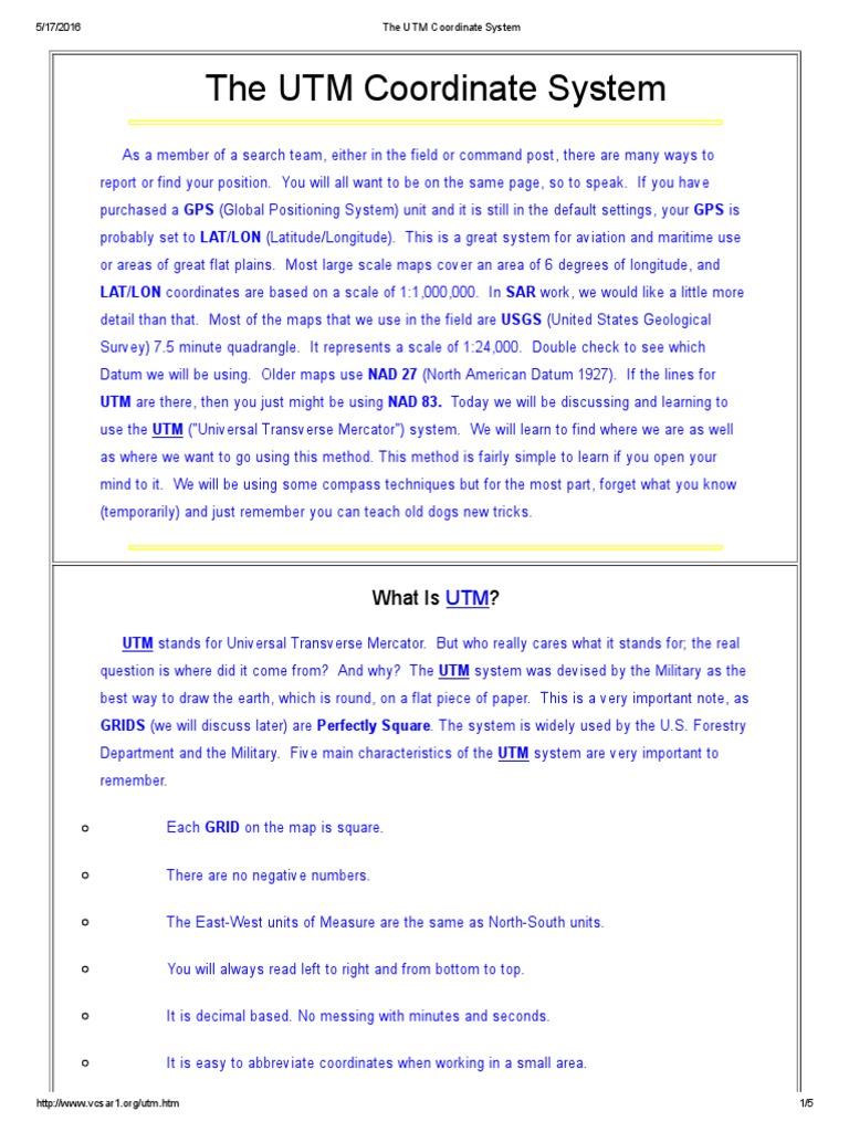 The UTM Coordinate System | Download Free PDF | Latitude | Physical ...