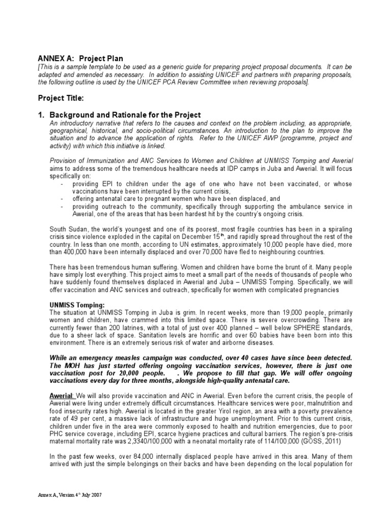 Proposal To UNICEF | PDF | Vaccination | Measles