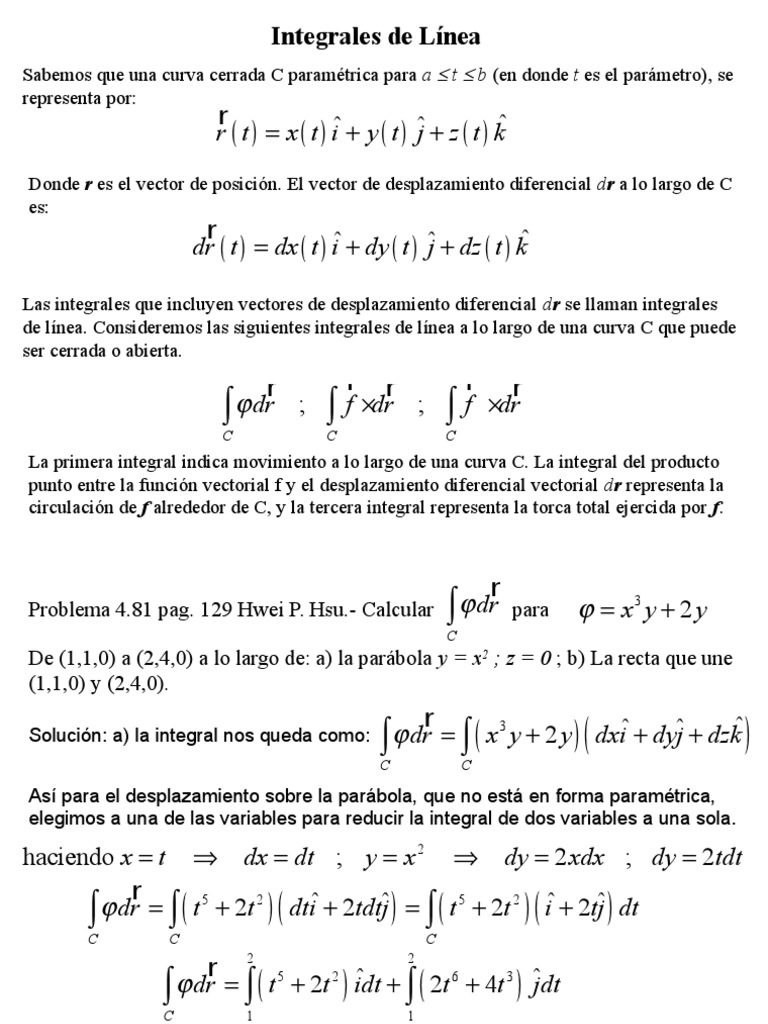 Integrales de Linea | PDF | Divergencia | Integral