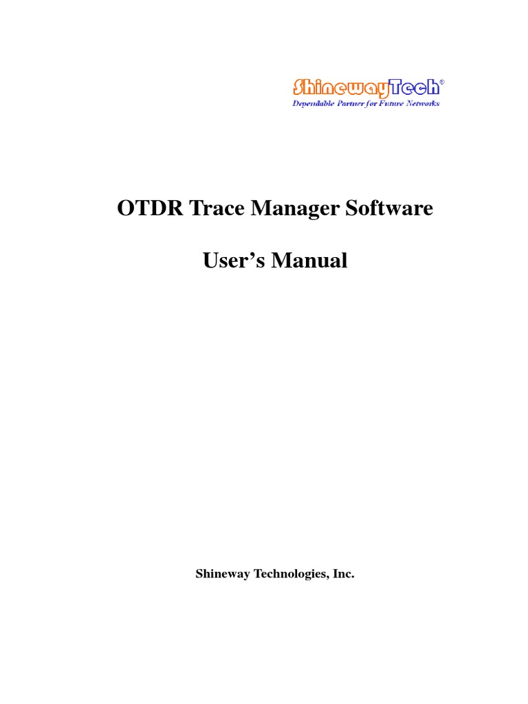 OTDR Trace Manager Manual V4.00e | PDF | Graphical User Interfaces | Menu (Computing)