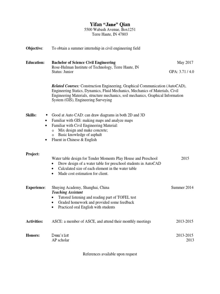 Resume - Yifan Qian | PDF | Art | Computers