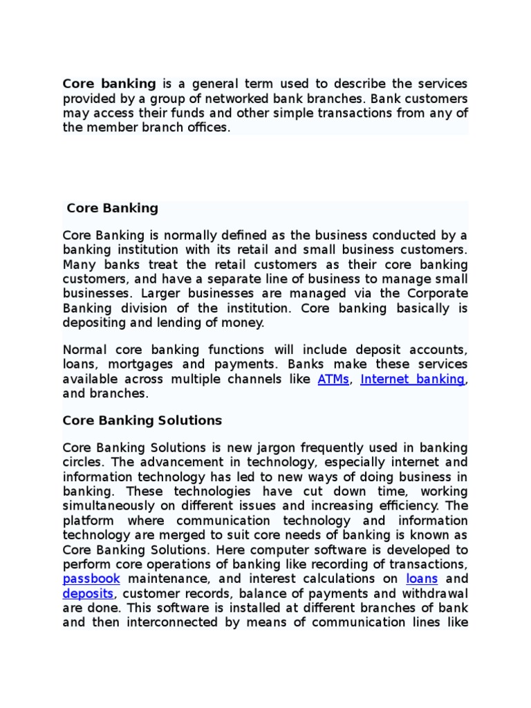 Understanding the Key Components of a Successful Core Banking System ...