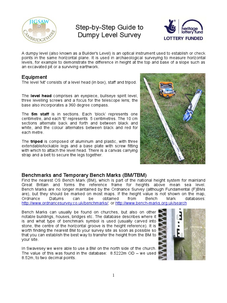 Dumpy Level Survey Guide | PDF | Surveying | Tripod (Photography)