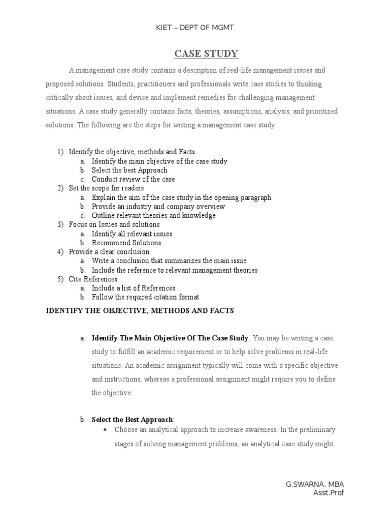 A Guide to Writing Effective Management Case Studies: Outlining the Key Steps and Considerations ...