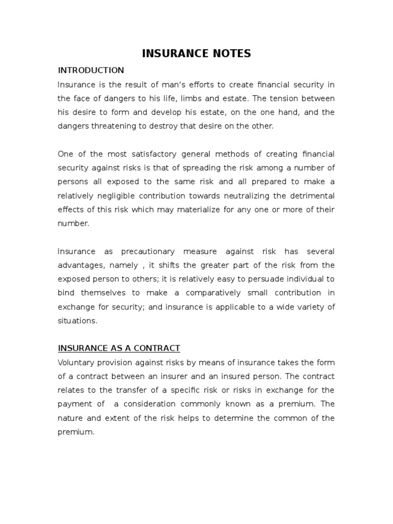 Insurance Notes | PDF | Good Faith | Misrepresentation