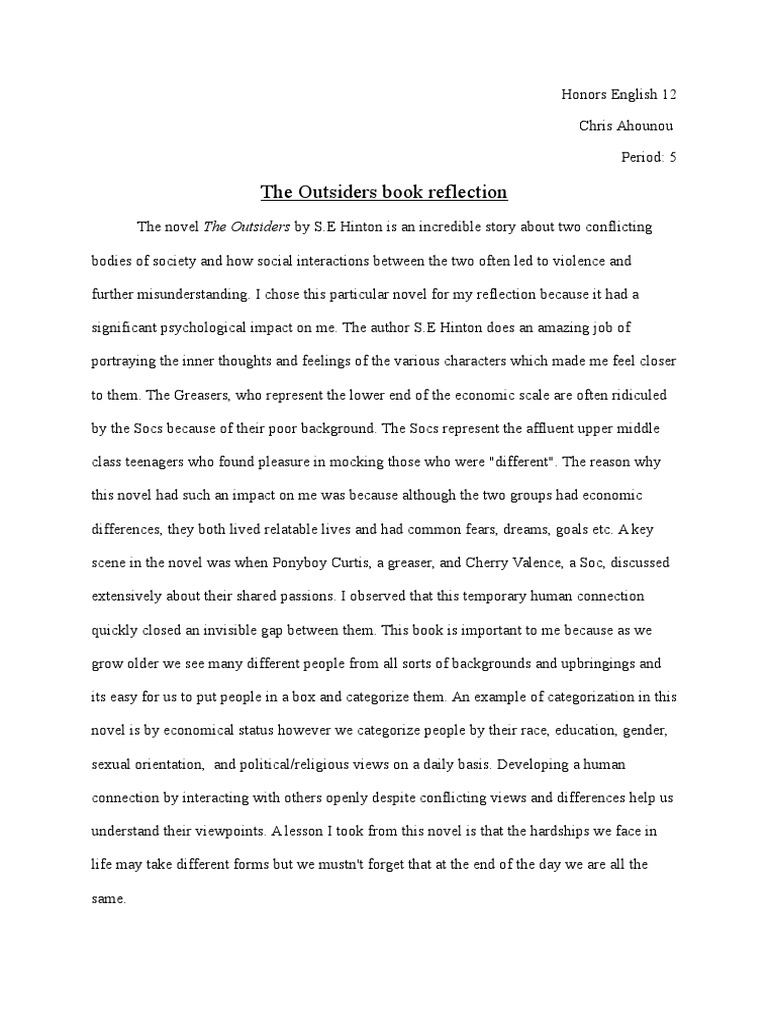 The Outsiders: A Reflection on Class Conflict | PDF | Social Science