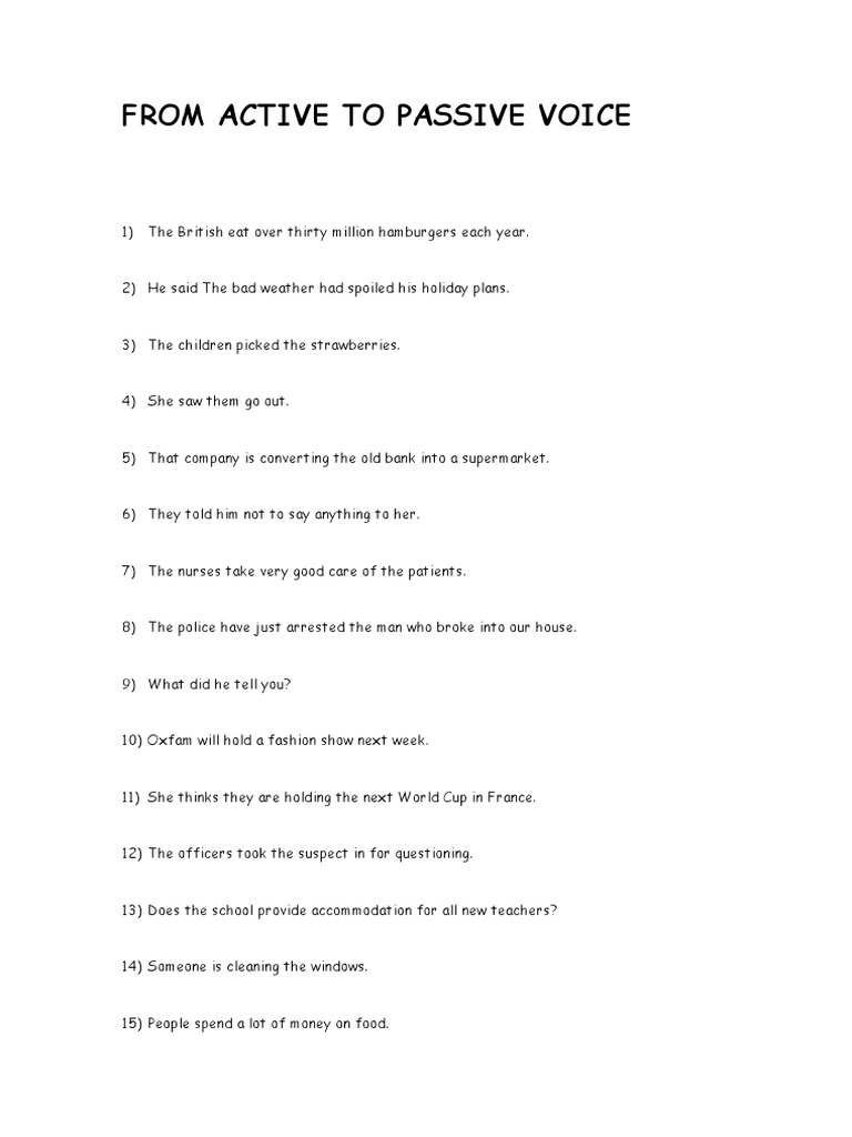 Passive Voice Conversion Guide | PDF
