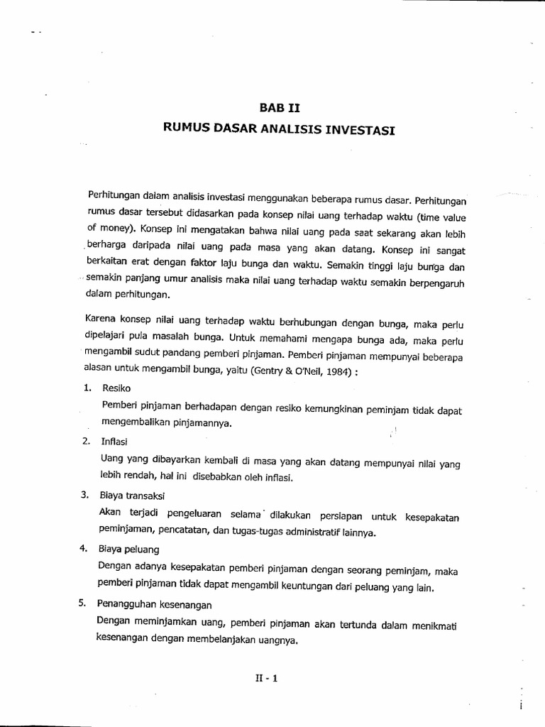 2 Rumus Dasar Analisis Investasi | PDF