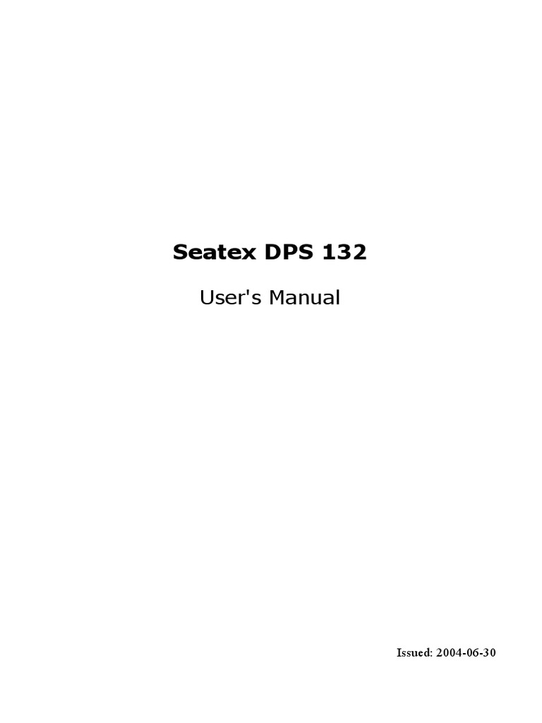 Seatex DPS 132 User's Manual | PDF | Global Positioning System | Navigation