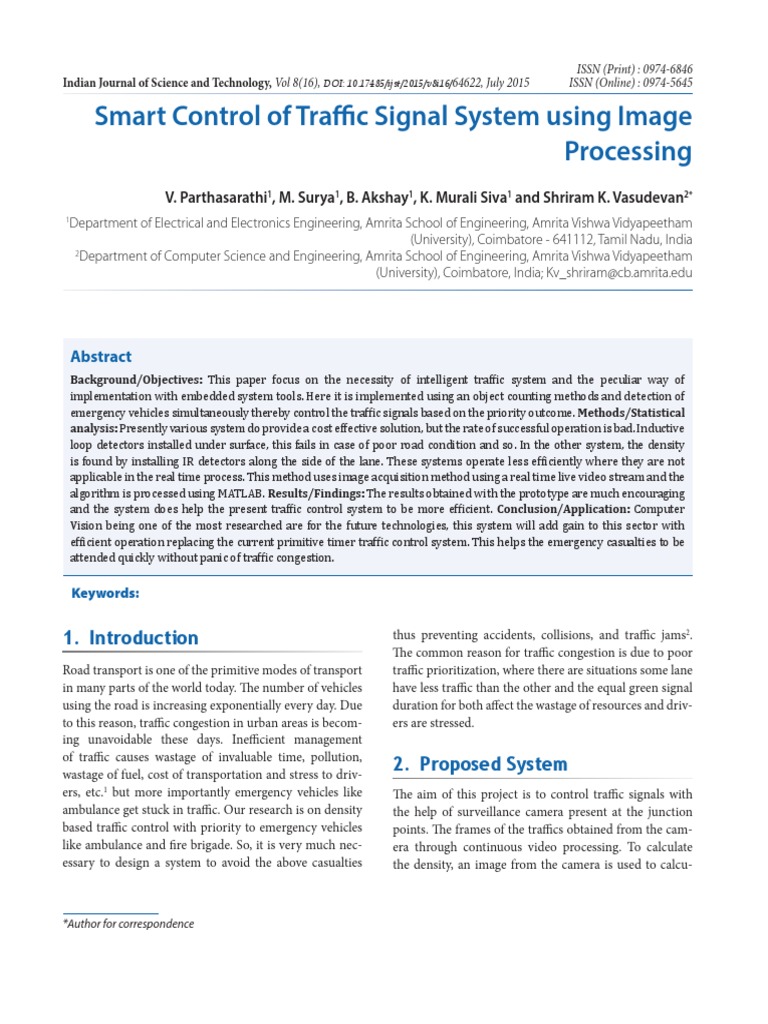 Automatic Traffic Signal Control Using Image Processing | PDF | Traffic ...