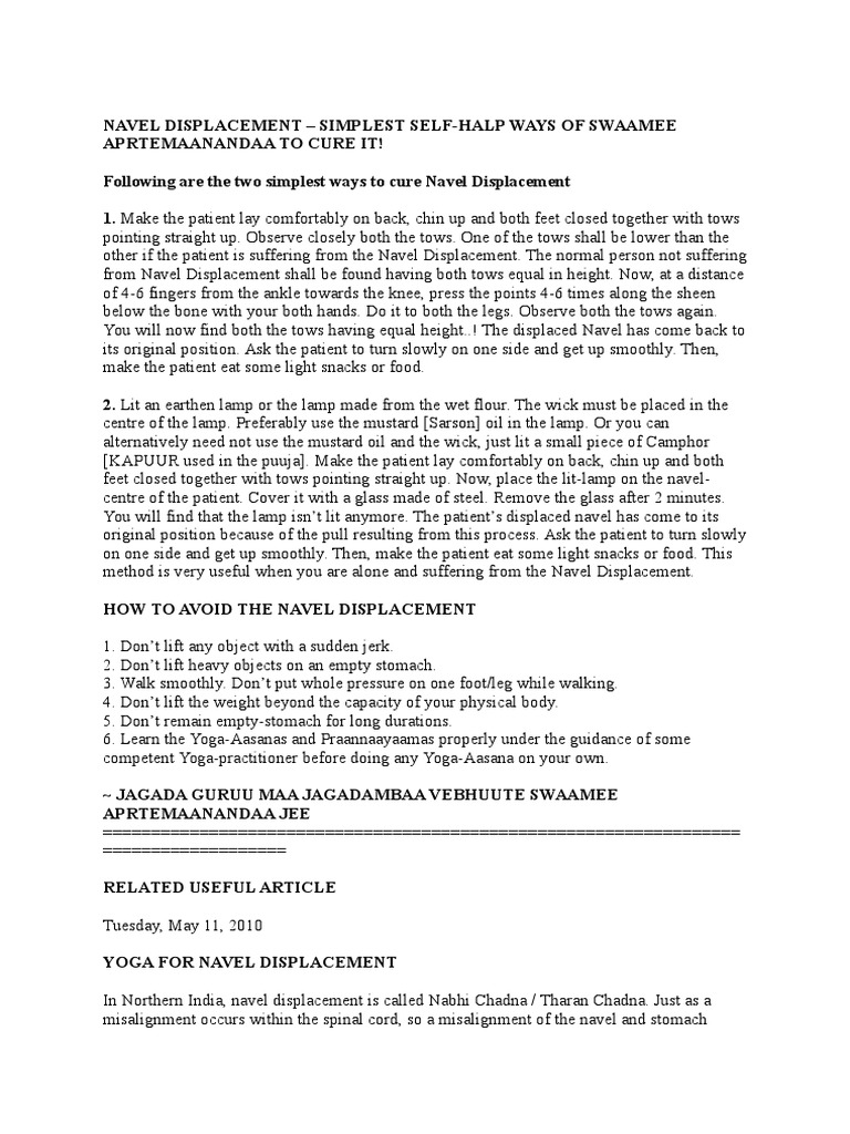 Navel Displacement | Abdomen | Diseases And Disorders