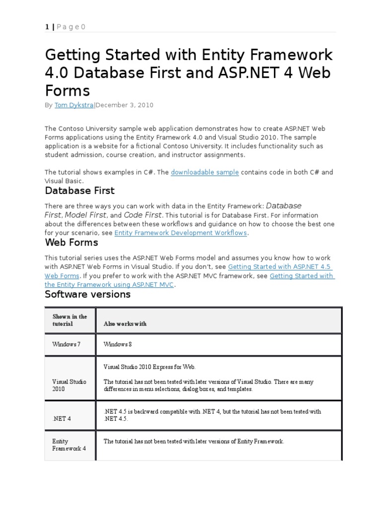 Getting Started With Entity Framework 4 | Download Free PDF | Entity Framework | Microsoft ...