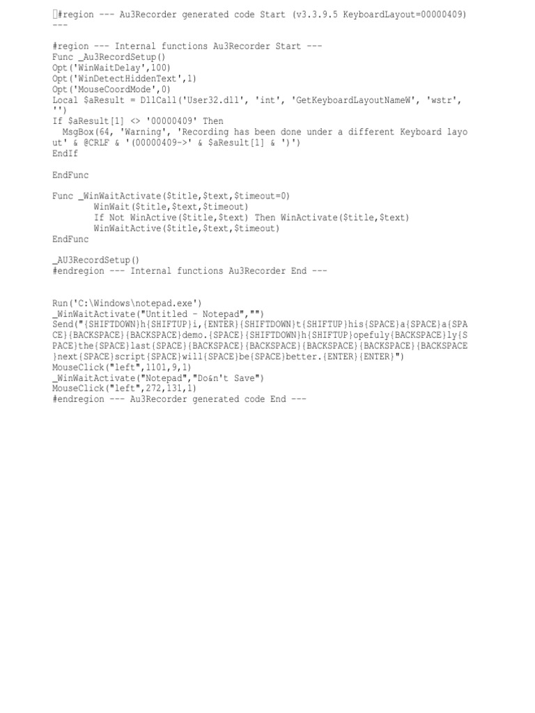 Notepad Script | PDF | Windows Text Related Software | Computer ...