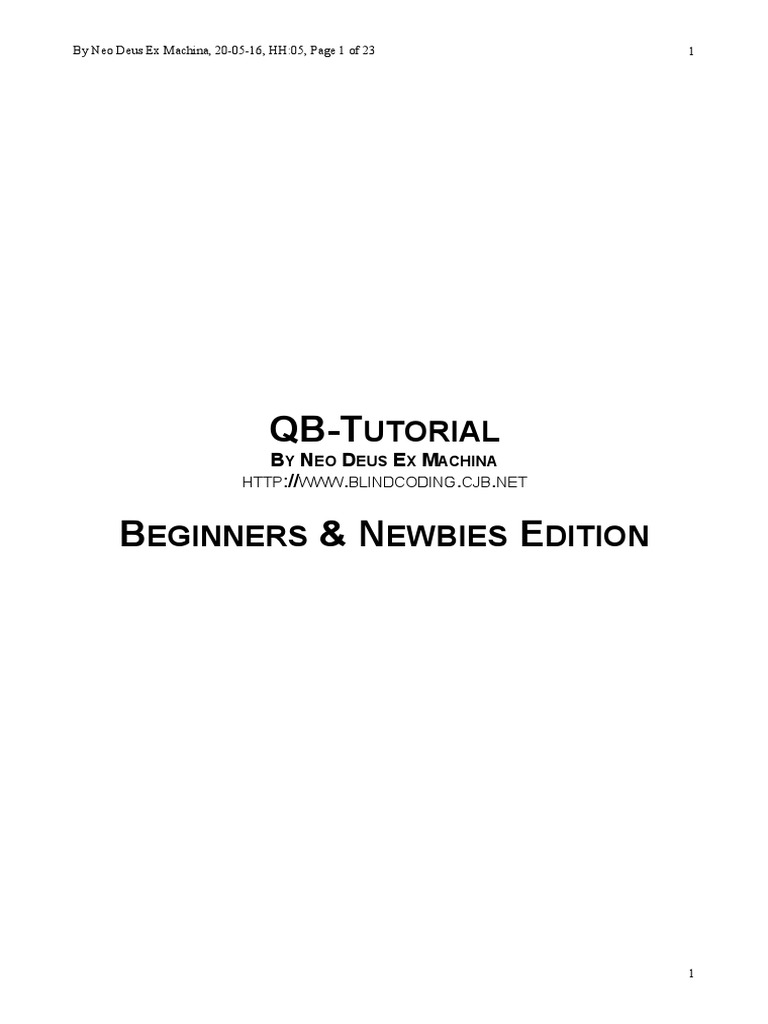 QB Basics for Beginners | PDF | Control Flow | Computer Programming