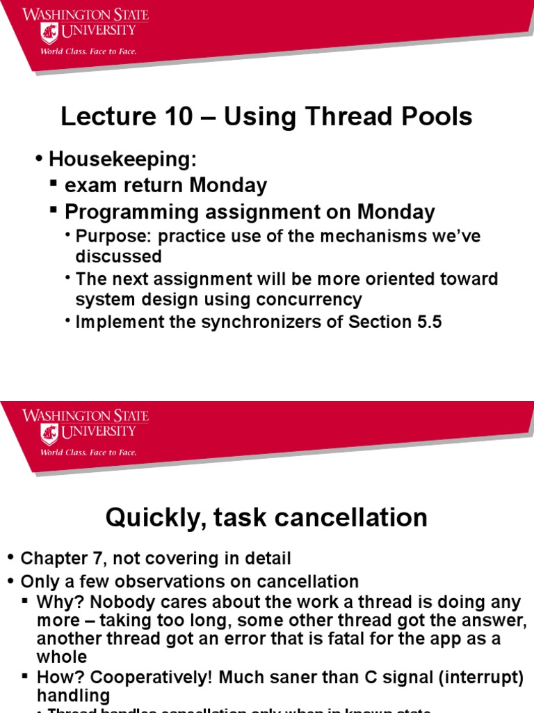 Thread Pools | PDF | Thread (Computing) | Queue (Abstract Data Type)