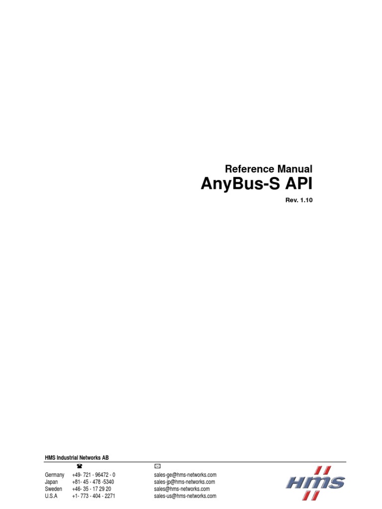 AnyBus-S API Reference Manual 1 - 10 | PDF | Application Programming Interface | Pointer ...