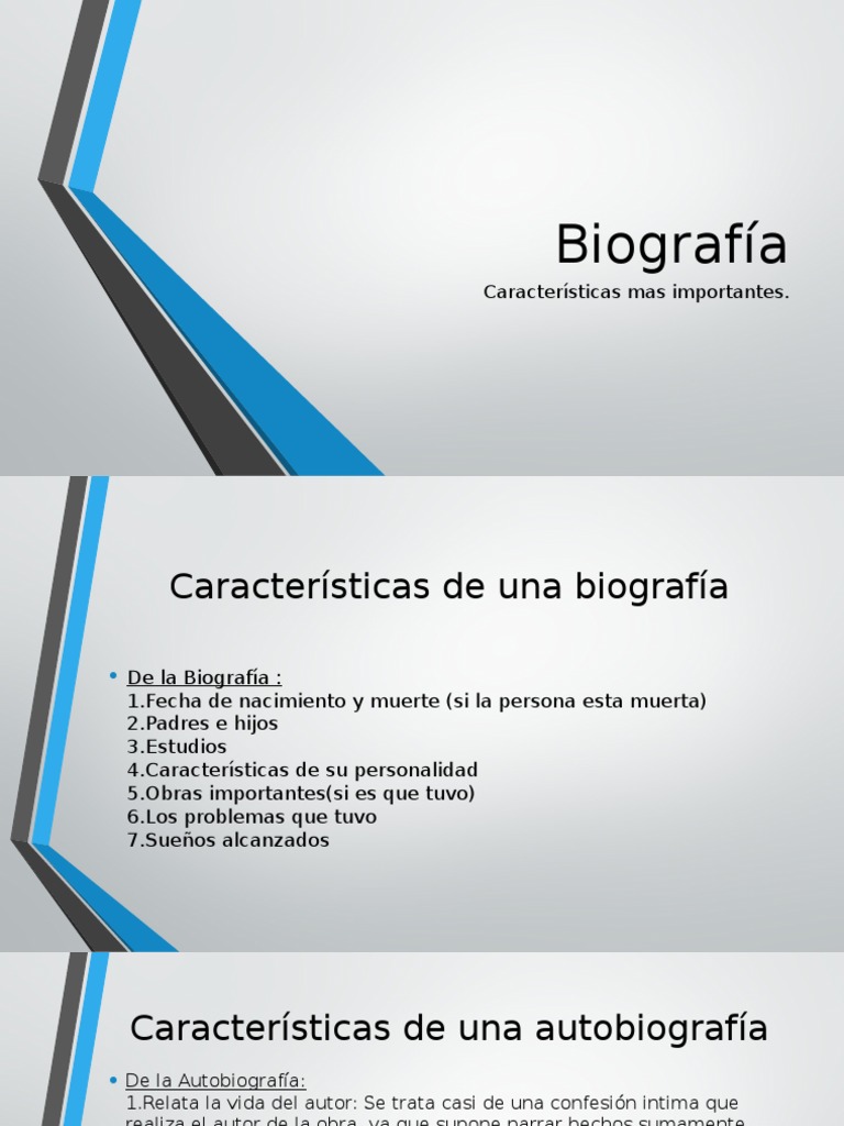 Características de La Biografía | PDF | Estudios de idiomas extranjeros ...