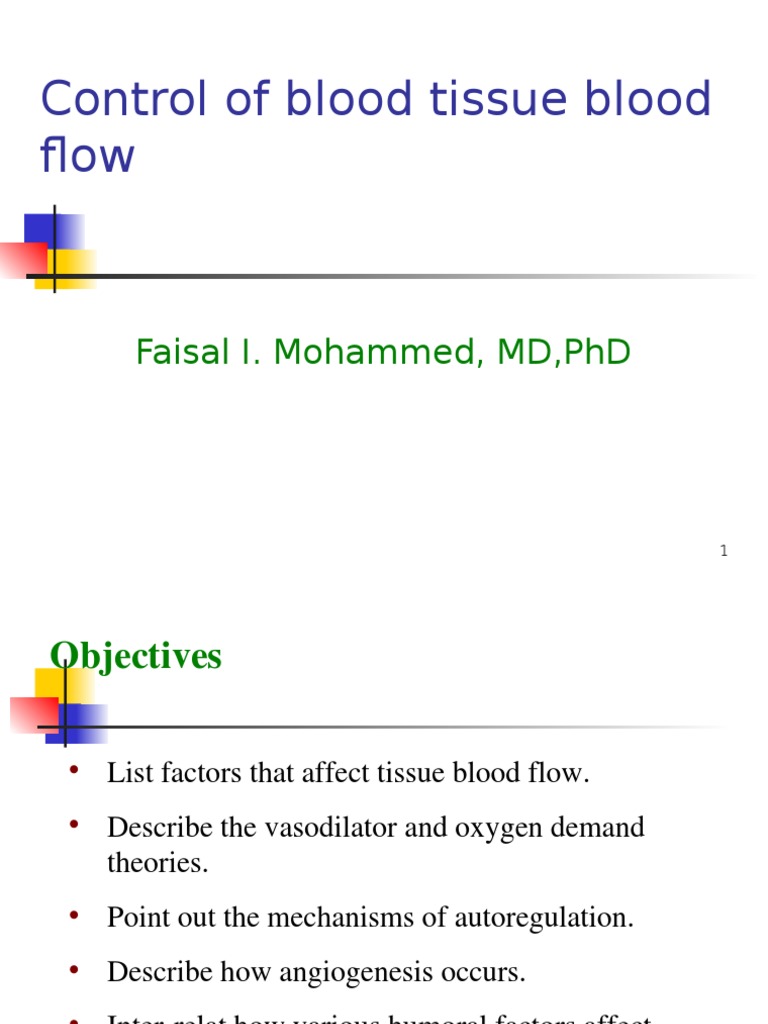 Control of Tissue Blood Flow 19 Med | PDF | Vasodilation | Hemodynamics