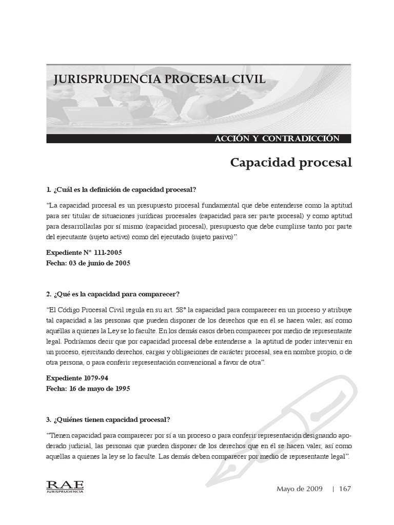 Capacidad Procesal | PDF | Ley procesal | Caso de ley