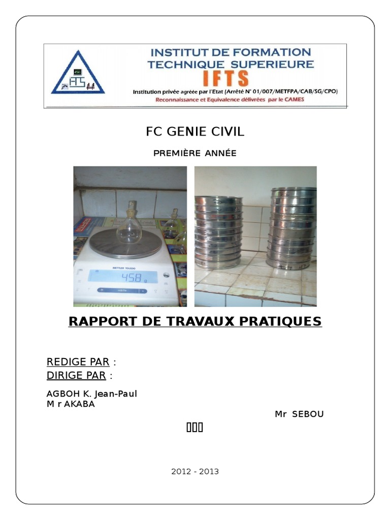 Essai sur le Poids Spécifique des Matériaux | PDF | Granulat de ...