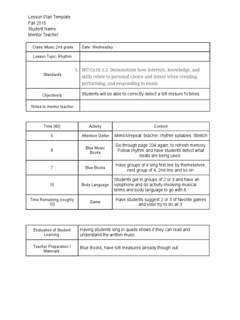Lessonplanday 1 | PDF | Language Arts & Discipline