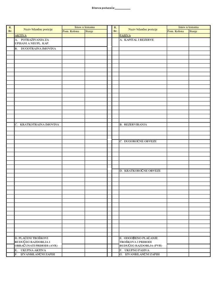 Bilanca Formular | PDF