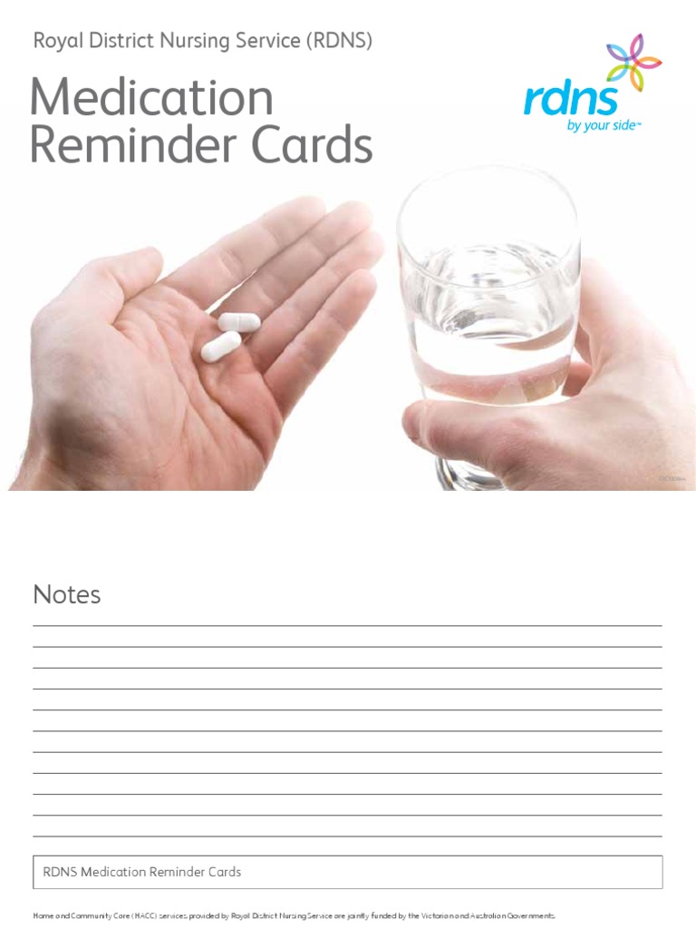 Medication Reminder Cards: Royal District Nursing Service (RDNS) | PDF ...