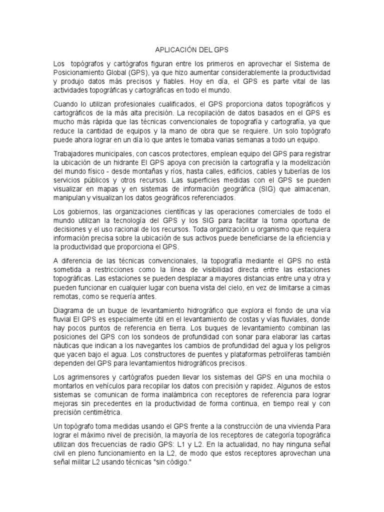 Aplicacion Del Gps | PDF | Sistema de Posicionamiento Global | Sistema ...