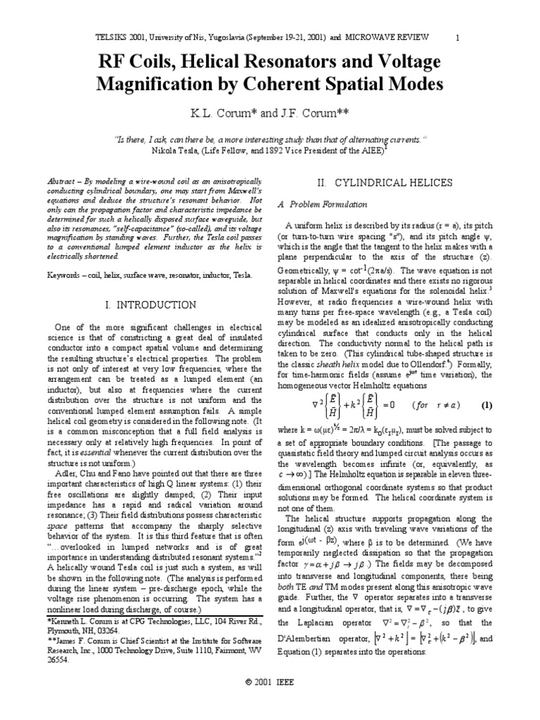 Voltage Magnification by Standing Waves | PDF