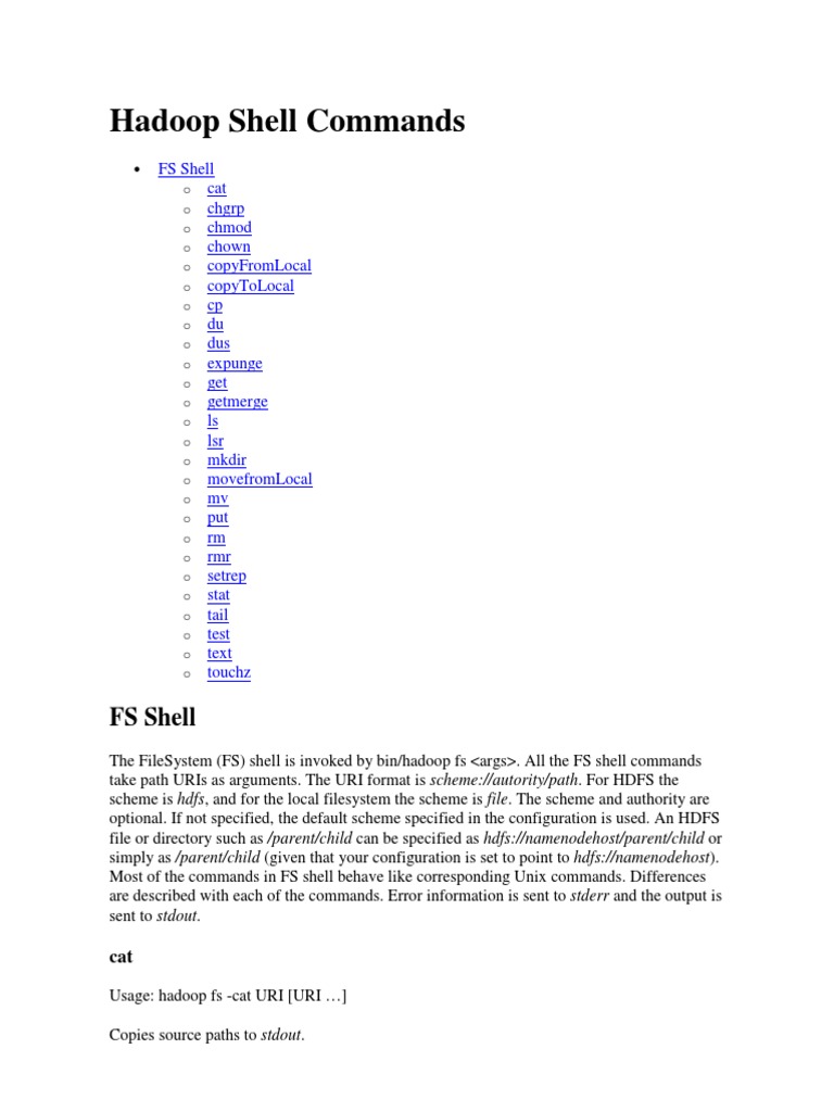 HDFS Commands v02 PDF | PDF | Apache Hadoop | Computer File HDFS Commands v02 PDF | PDF | Apache Hadoop | Computer File