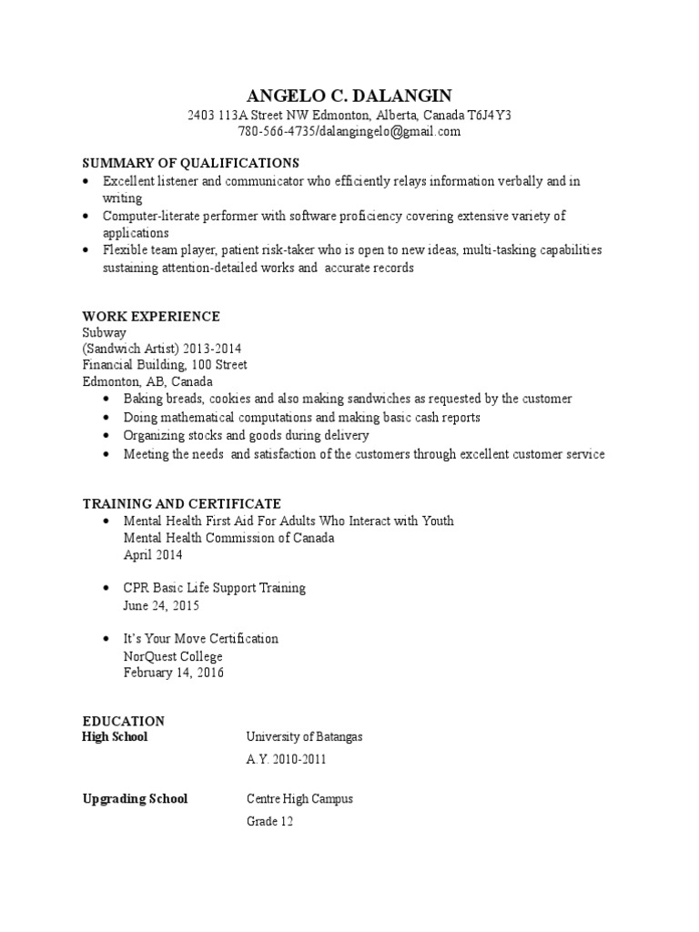 Updated Resume Angelo | PDF | Career & Growth | Business