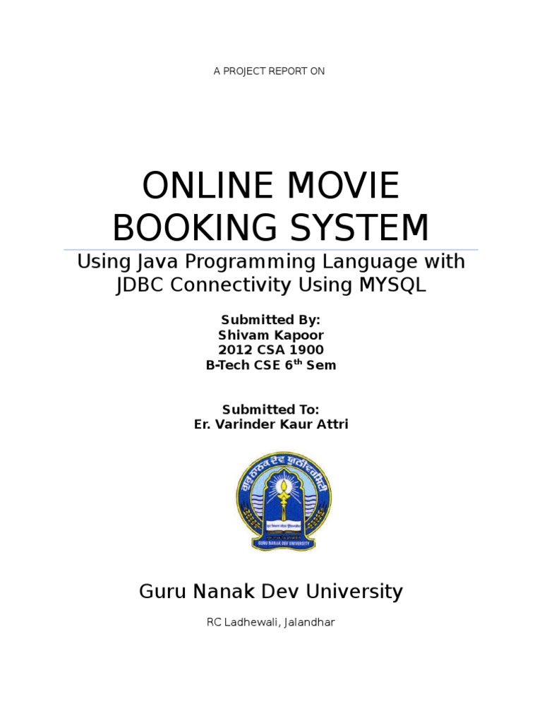 Online Movie Booking System: Using Java Programming Language With JDBC ...