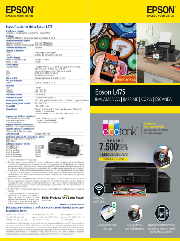 Manual Epson | Impresora (Informática) | Hardware de la computadora