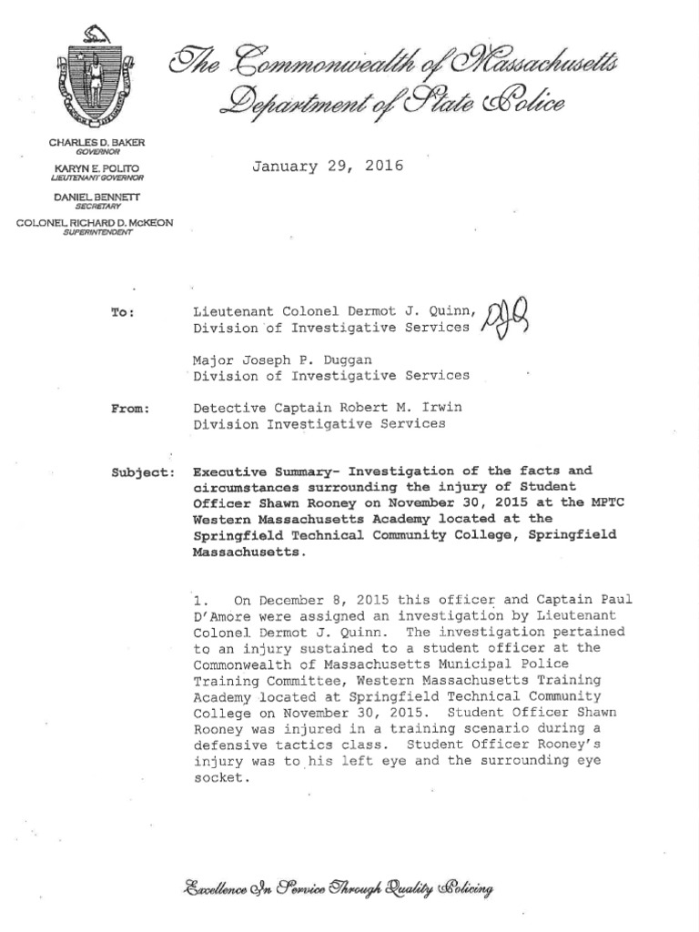 State Police Executive Summary Irwin | PDF