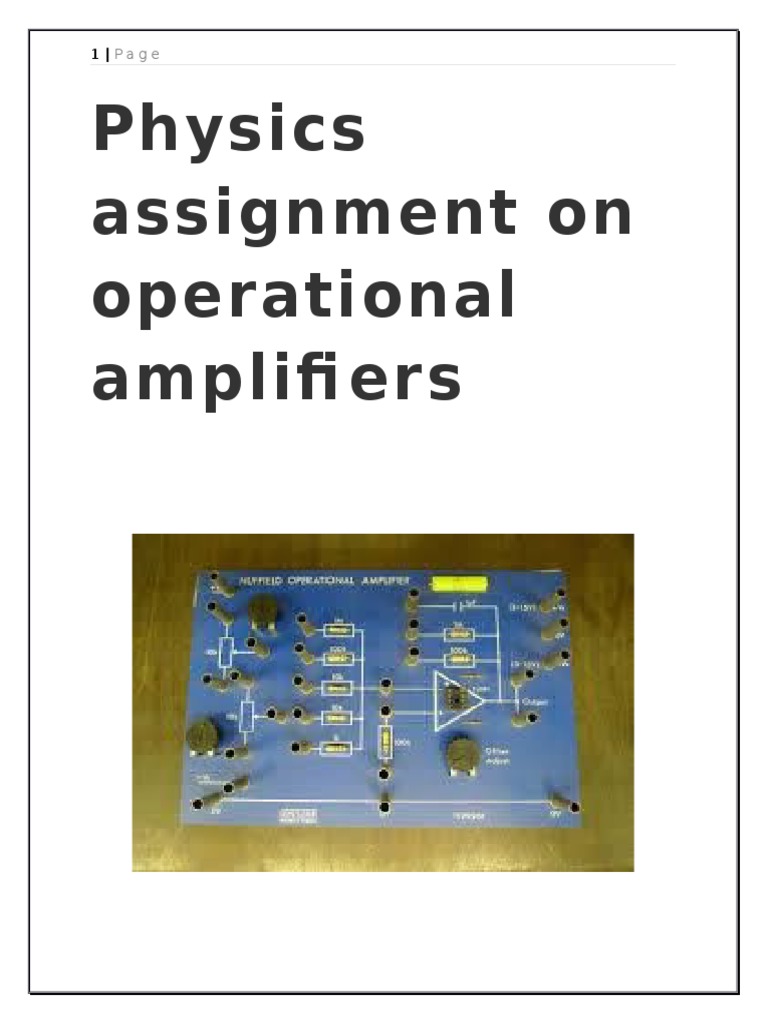 Physics Assignment | Amplifier | Operational Amplifier
