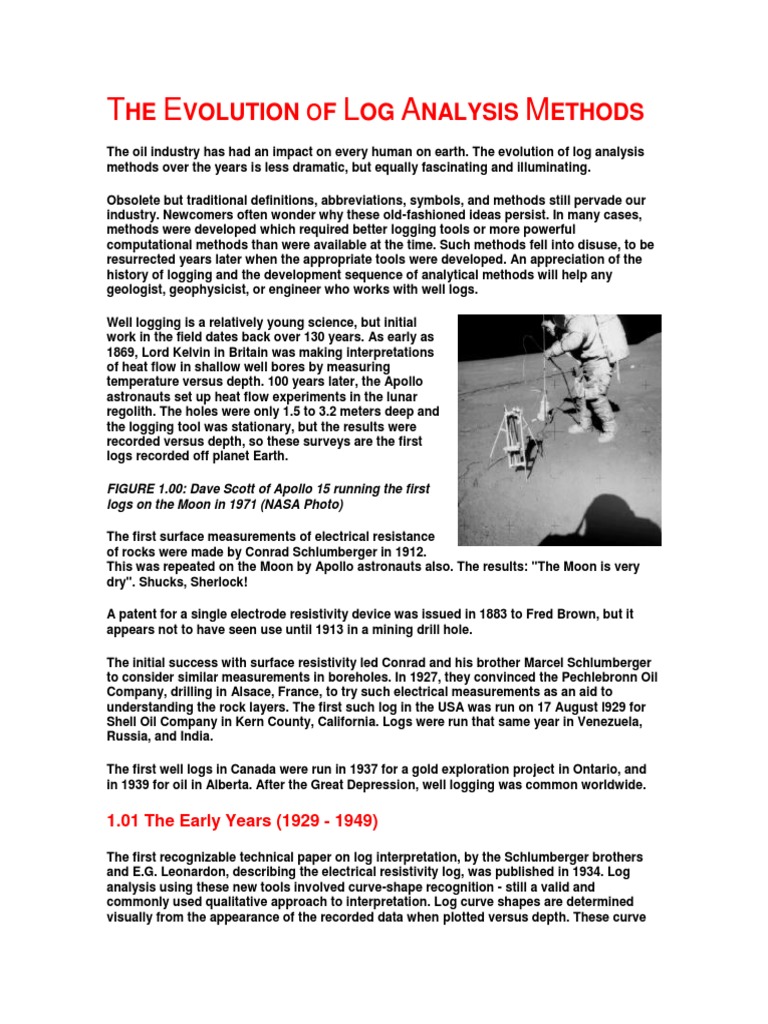 The Evolution of Log Analysis Methods | PDF | Science | Geology