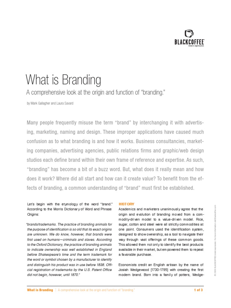 1 What Is Branding | PDF | Brand | Trademark