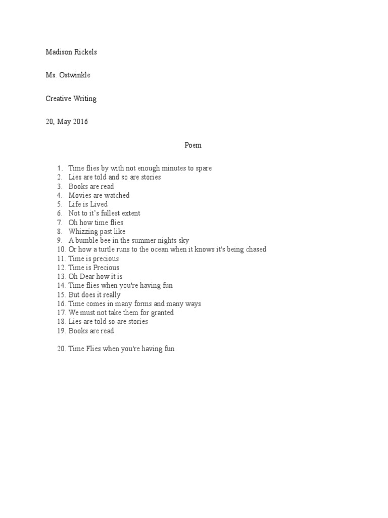 Poem Creative | PDF | Poetry