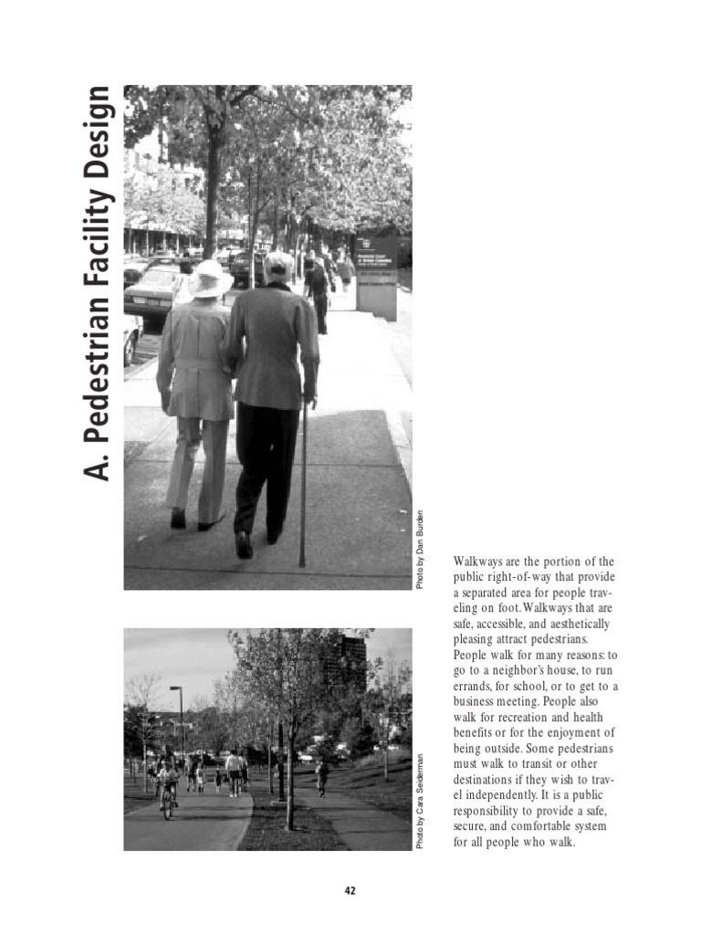 Pedestrian Facility Design | PDF | Pedestrian Crossing | Sidewalk
