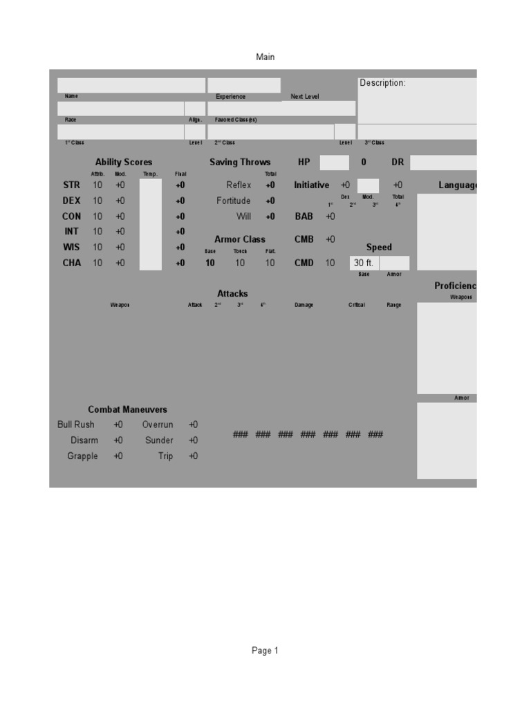 Pathfinder Template | PDF