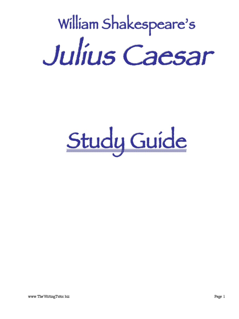 Julius Caesar Study Guide for ICSE | PDF | Marcus Junius Brutus The ...