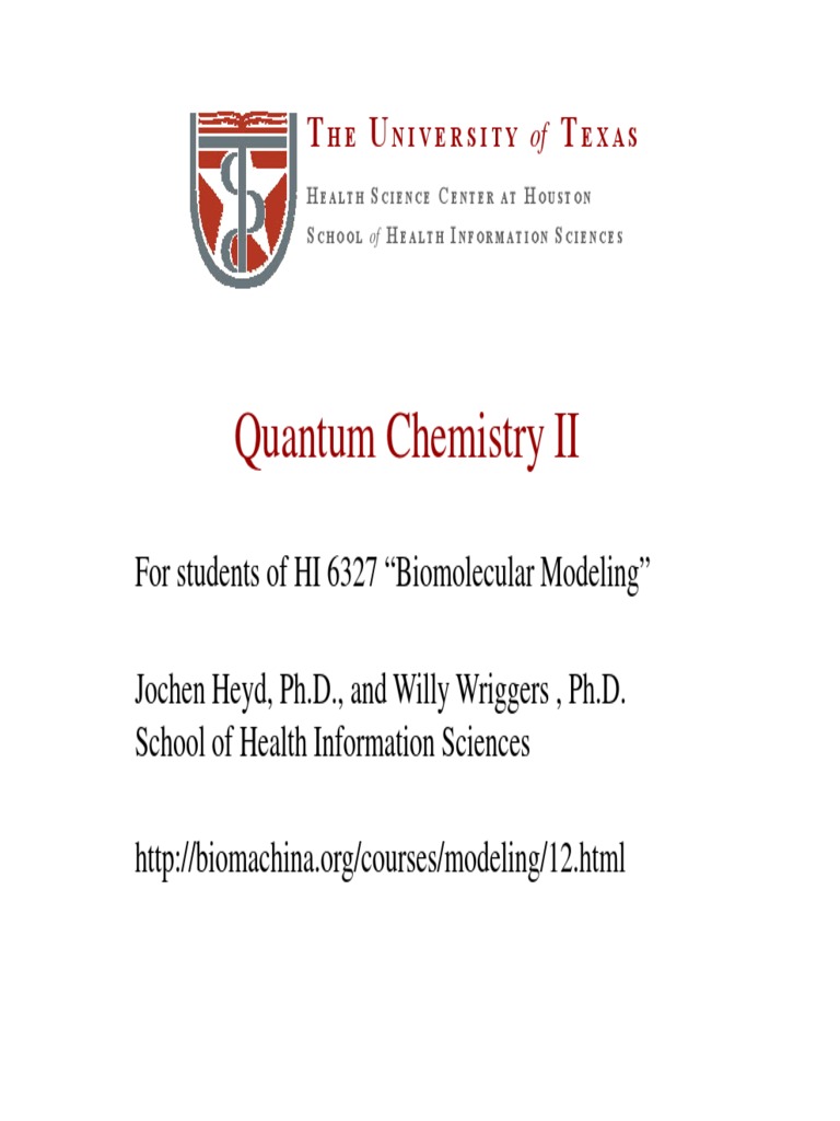 Presentation Computational Chemistry Introduction Density Functional Theory Computational 0894