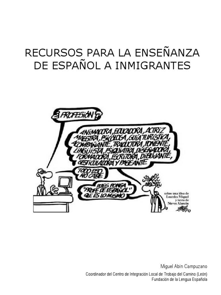 Recursos para La Enseñanza de Español A Inmigrantes | PDF | Lengua ...