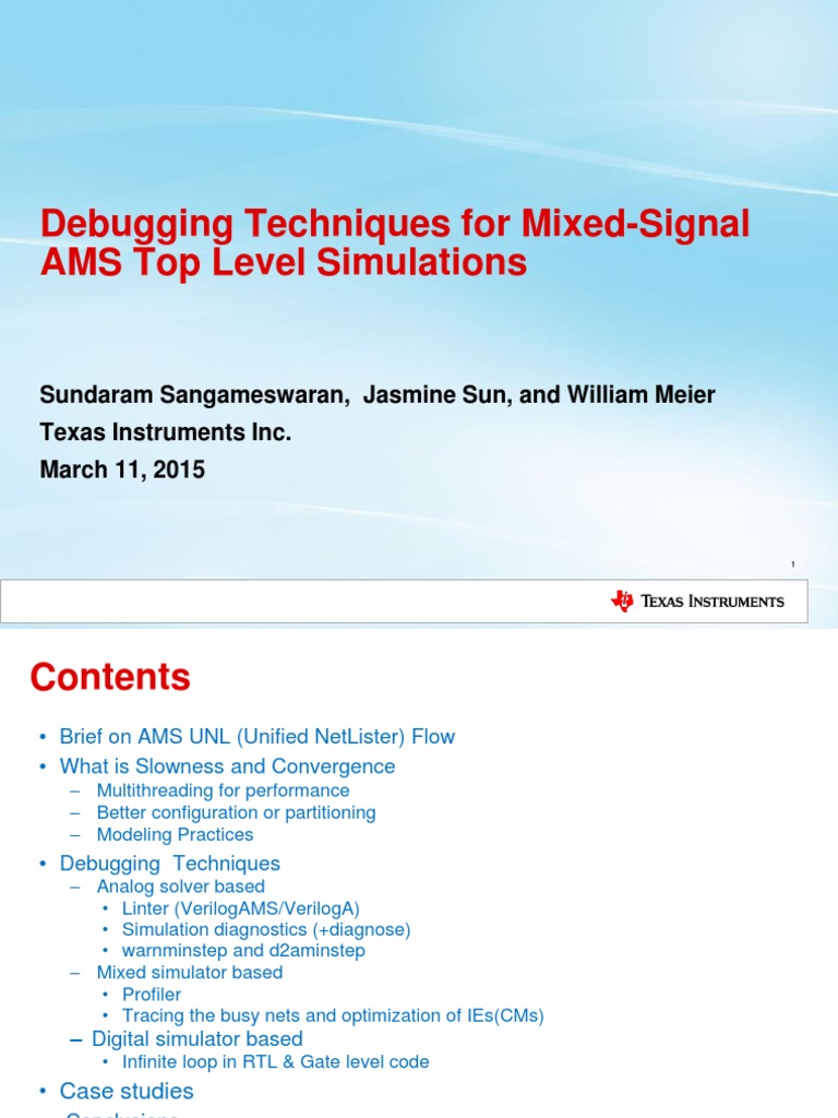 Debugging Techniques for Optimizing Mixed-Signal AMS Simulations | PDF | Multi Core Processor ...