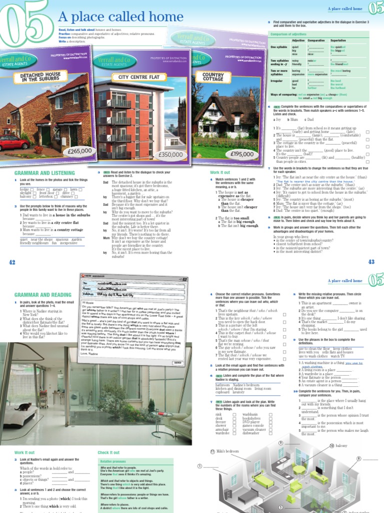 Unit 5 A Place Called Home | PDF | Adjective