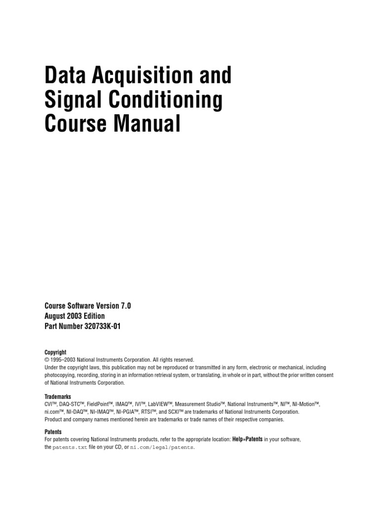 Data Acquisition Labview 7.0 Daq Course | PDF | Signal (Electrical ...