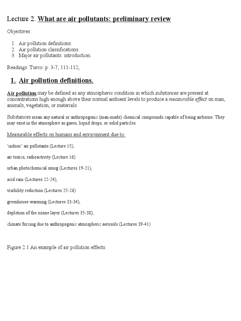 Air Pollutants, Their Types and Classification 2 | PDF | Carbon Dioxide ...